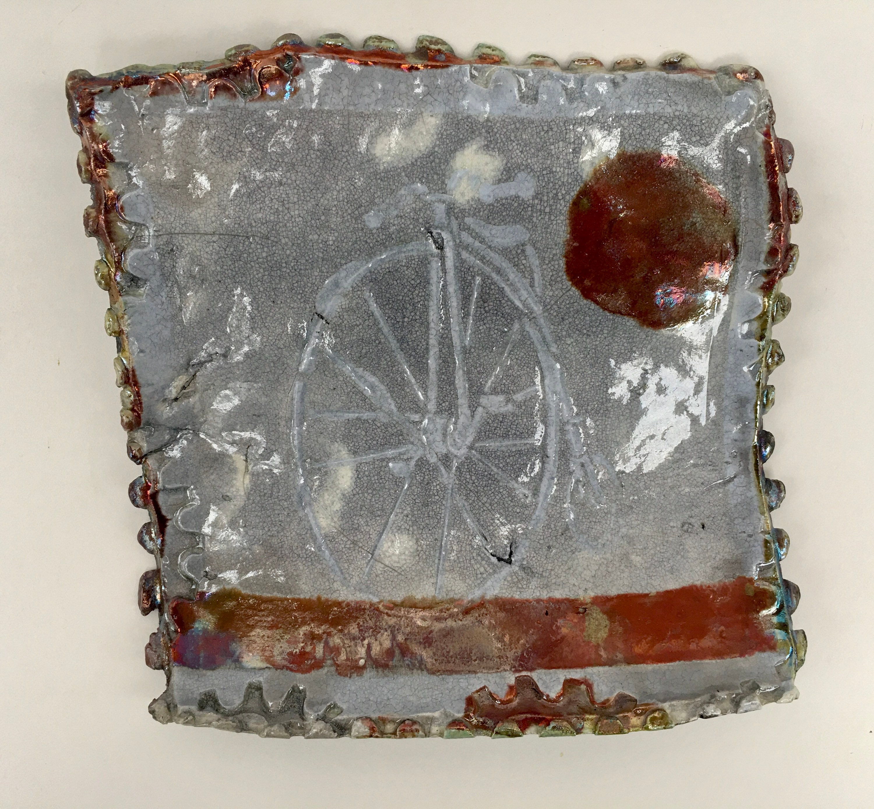 Hand Built Ceramic Raku Sculptural Wall Art of High Wheel - Etsy