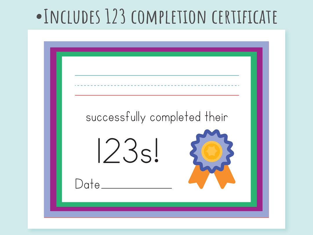 123s Number Handwriting Practice Workbook PRINTABLE INSTANT - Etsy