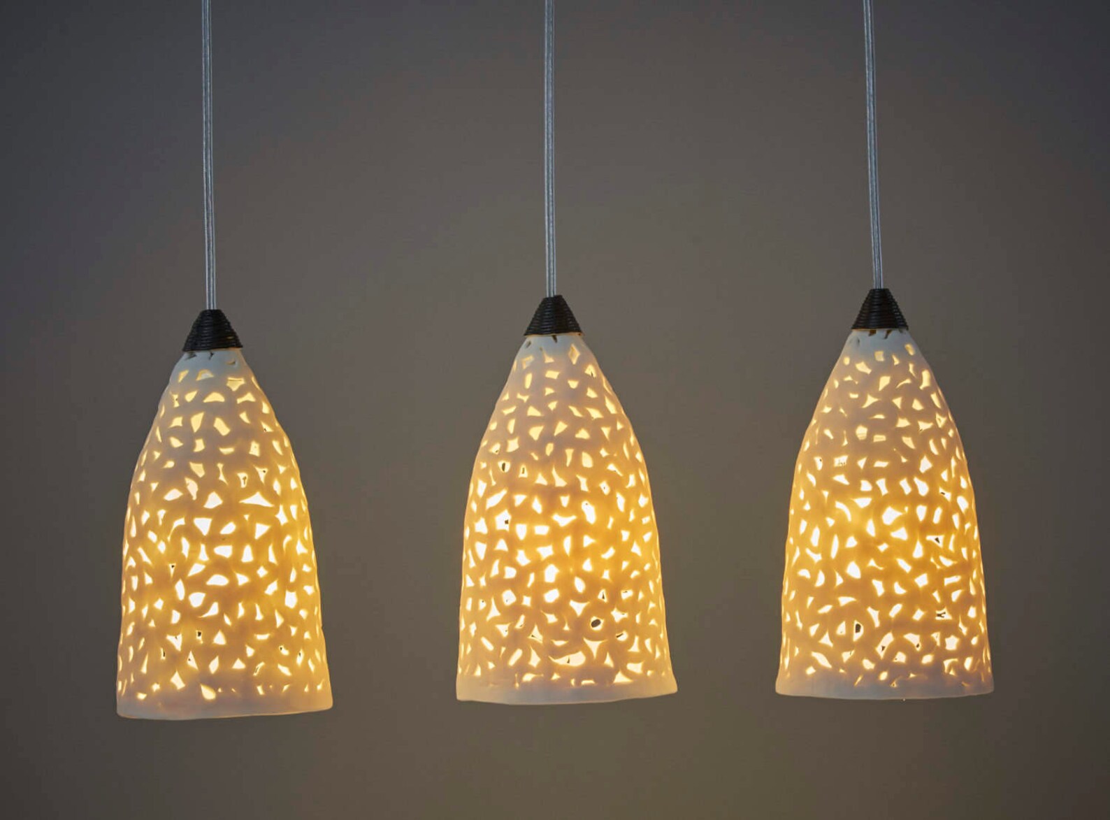 Lighting. 3 Porcelain Pendant Lights. Chandelier Lighting. Ceiling ...