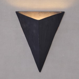 Black Triangular Sconce, Office Wall Light, Minimal Wall Light, Ceramic ...