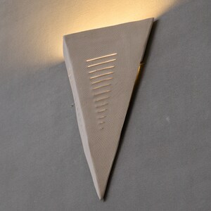 Contemporary Wall Light, Triangular Sconce. White, Black, Gray Ceramic ...