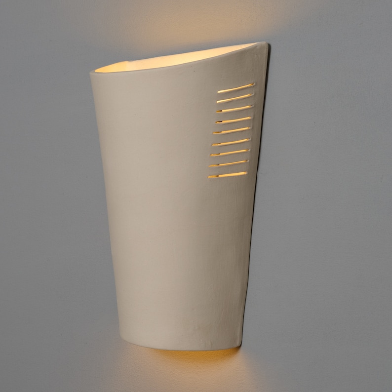 Handmade White Clay Wall Sconce: Customizable Contemporary Ceramic ...