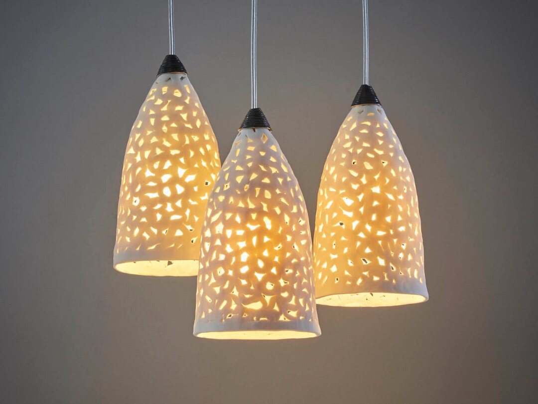 Lighting. 3 Porcelain Pendant Lights. Chandelier Lighting. Ceiling ...