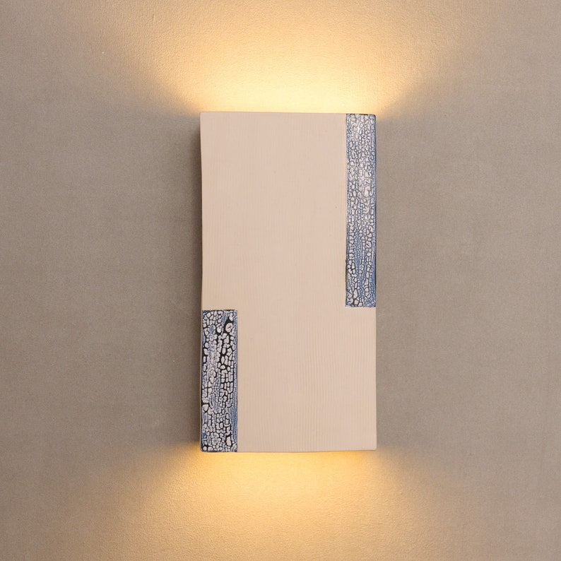 White Ceramic Wall Sconce, Designer Wall Light With Texture, Modern ...