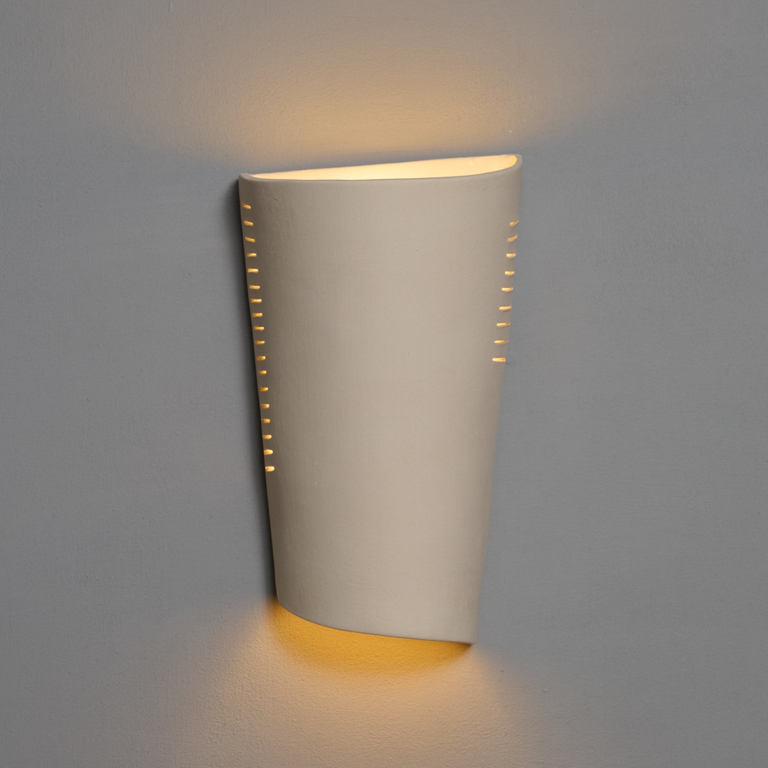 Handmade White Clay Wall Sconce: Customizable Contemporary Ceramic ...