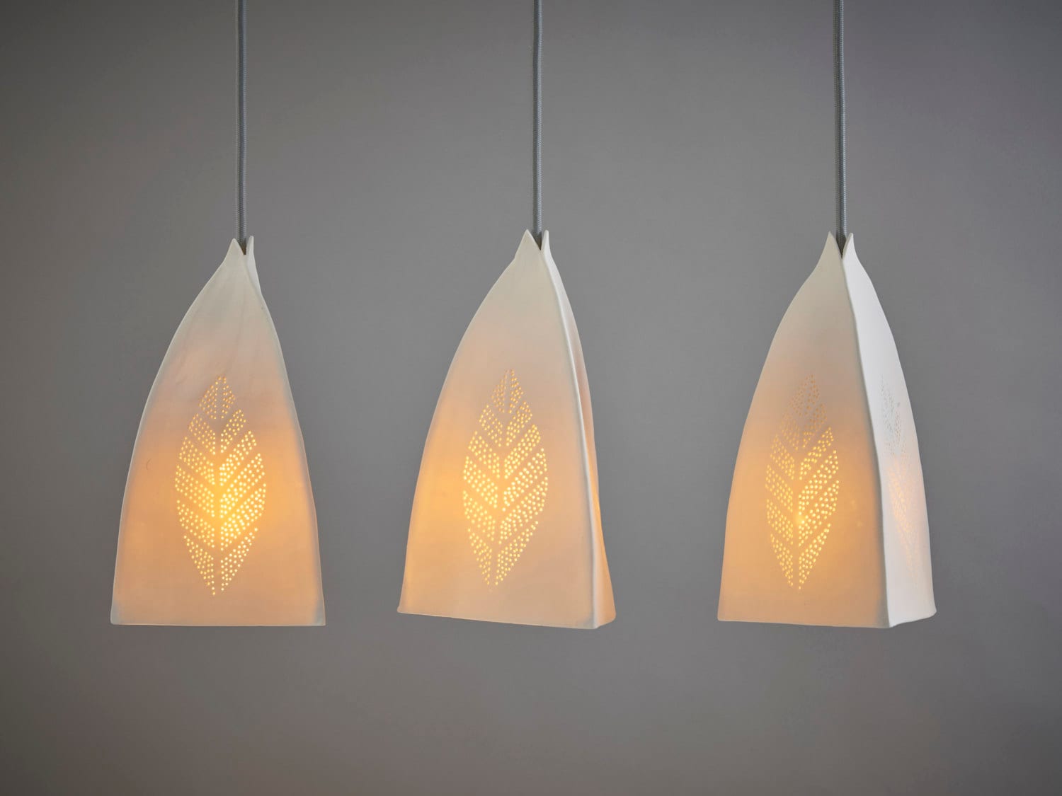 Unique Pendant Lights with Leaves. Hanging Porcelain for | Etsy