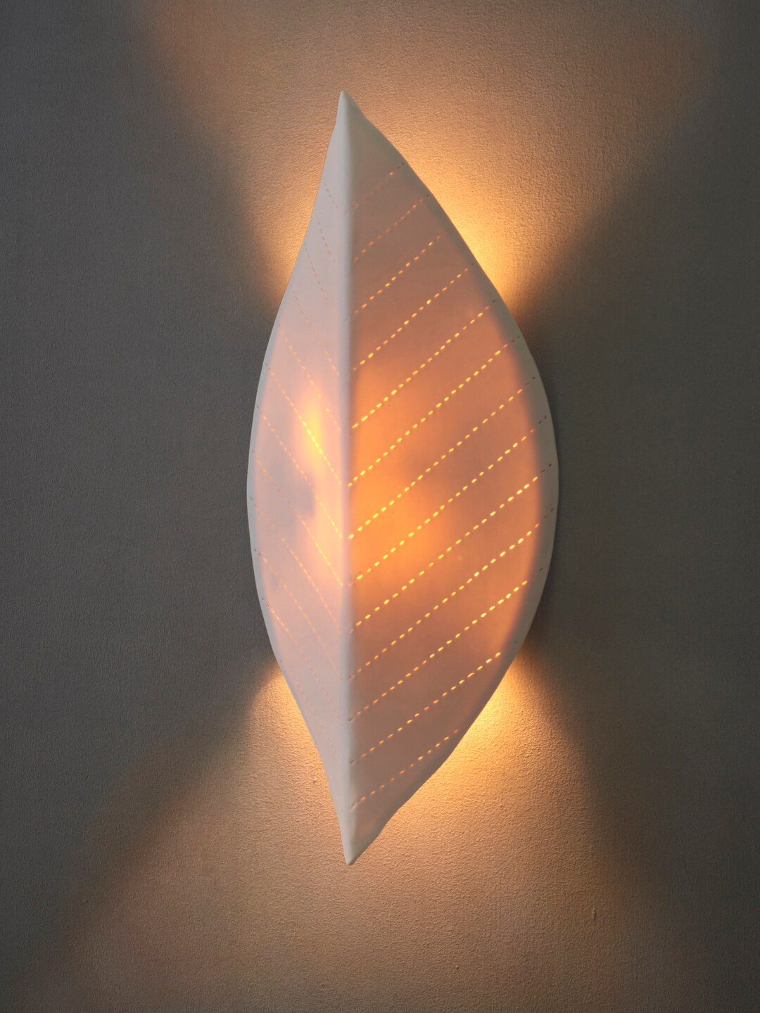 Porcelain Wall Light, Handmade Sconce Lighting, Leaf Shape Wall Sconce ...