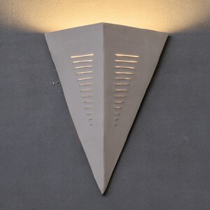 Contemporary Wall Light, Triangular Sconce. White, Black, Gray Ceramic ...