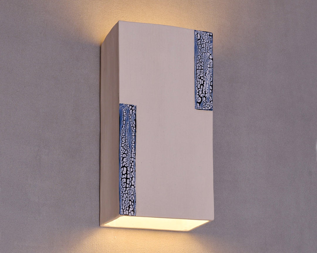 White Ceramic Wall Sconce, Designer Wall Light With Texture, Modern ...