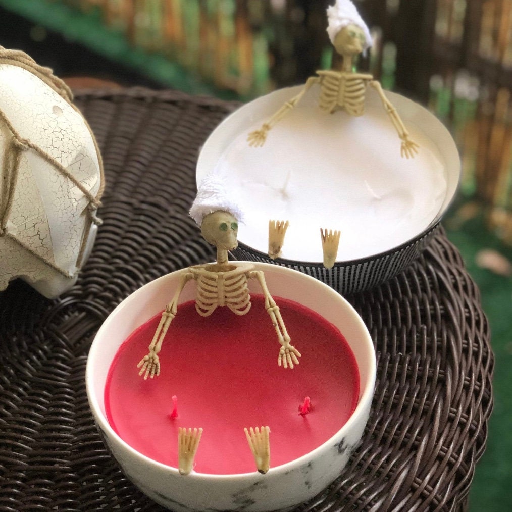 Spa Skeleton in Tub Candle - Etsy