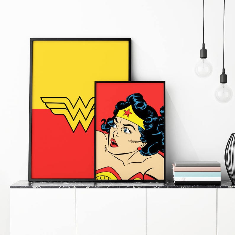 Wonder Woman Customizable Comic Book Superhero Illustration Etsy
