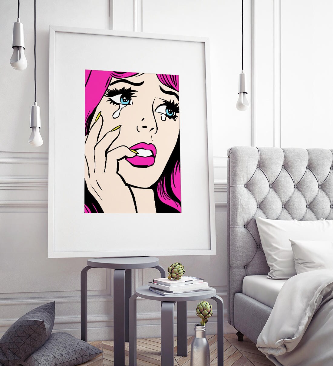 Pink Love Customizable Pop Art Comic Book Illustration High Etsy