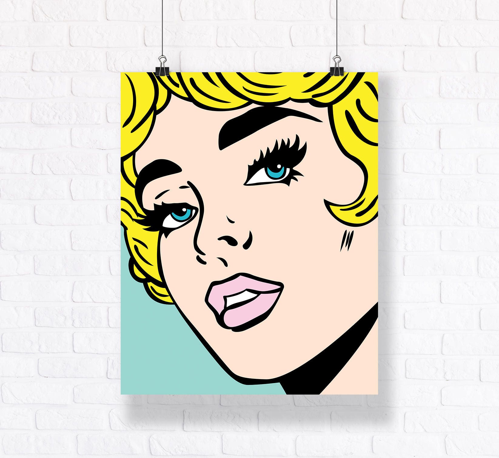 Sexy Girl Customizable Pop Art Comic Book Illustration High Etsy