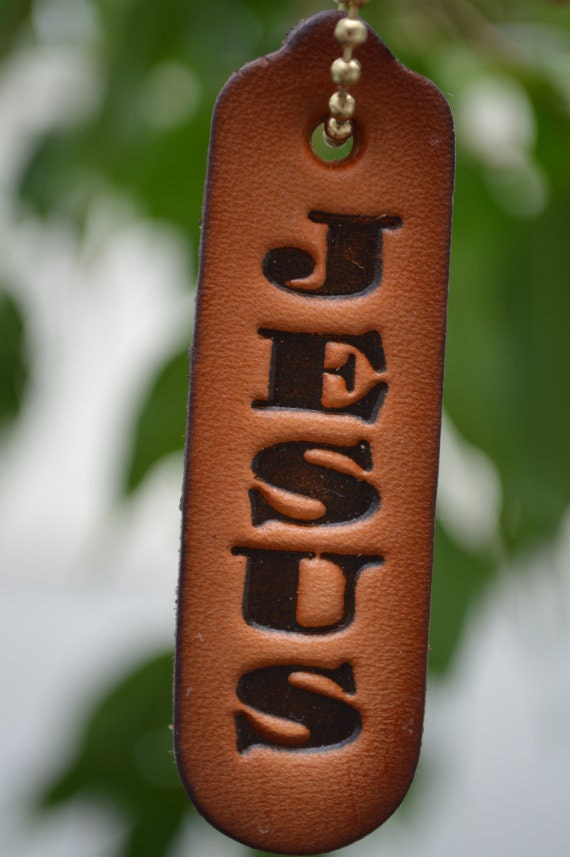 Leather Christian Witness Tag With Jesus - Etsy