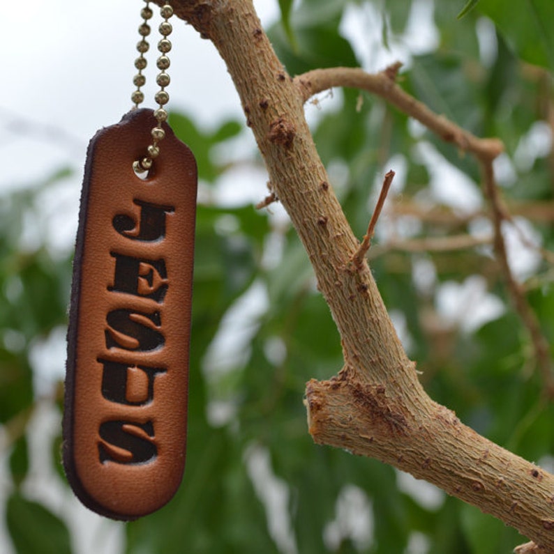 Leather Christian Witness Tag With Jesus - Etsy