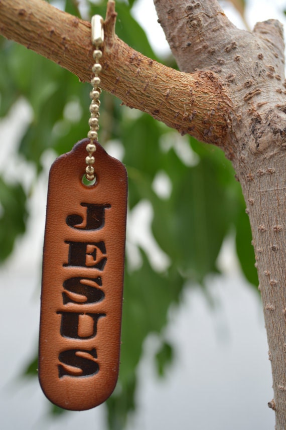 Leather Christian Witness Tag With Jesus - Etsy