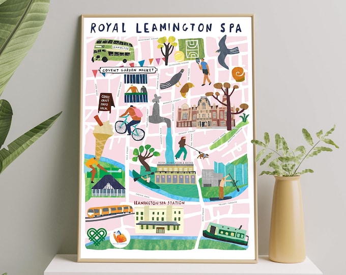 Royal Leamington Spa Typographic Print // Wall Art // Art Print - Etsy UK