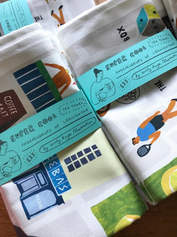 Tea Towel Map of Leamington Spa Independents - Etsy