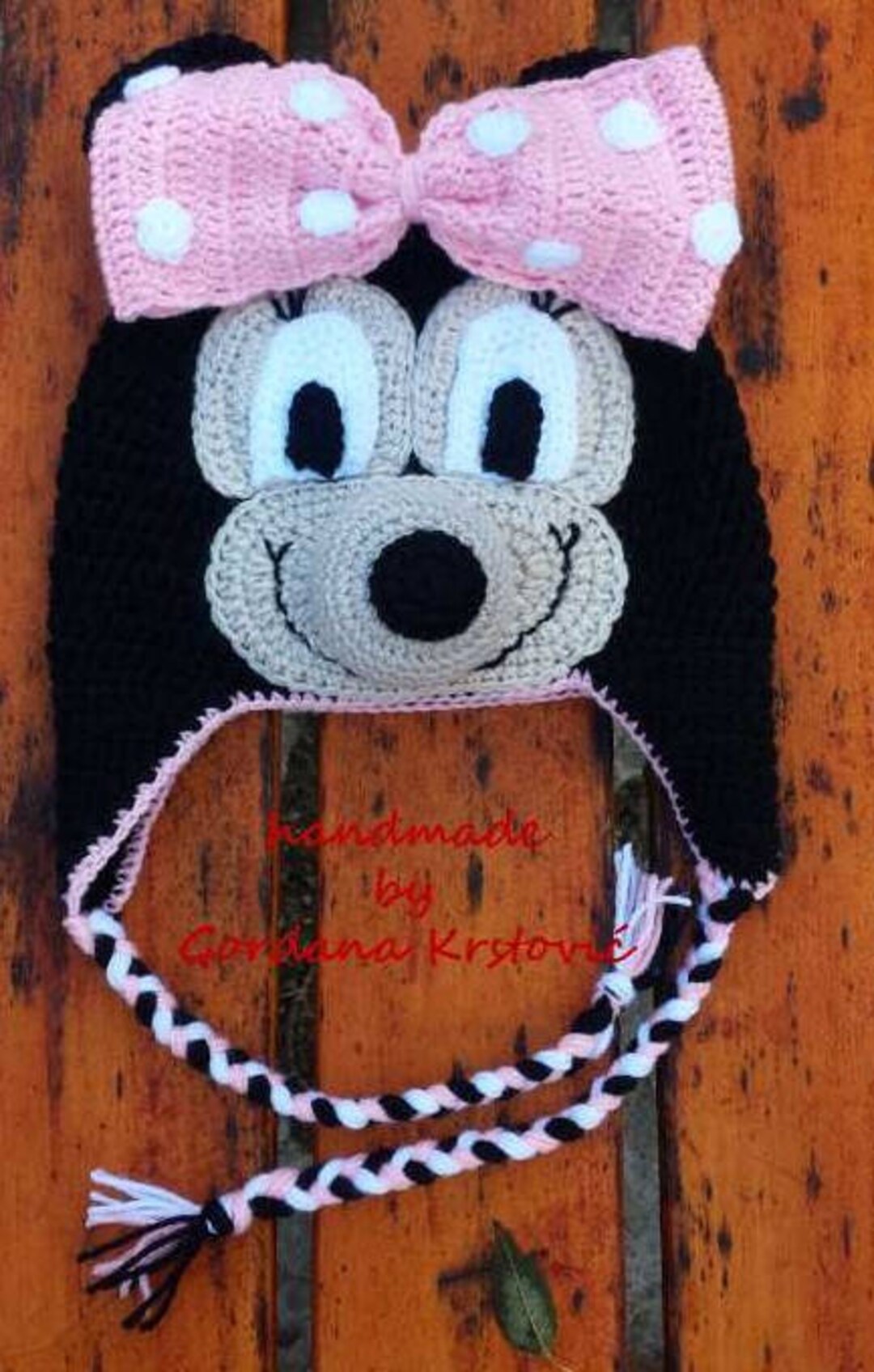 Mouse Cartoon Crochet Hat Wool Winter Mouse Character Cartoon Hat Hand ...