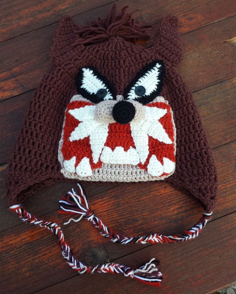 Cartoon Devil Crazy Hat Cartoon Character Hat Crochet Animals Funny ...