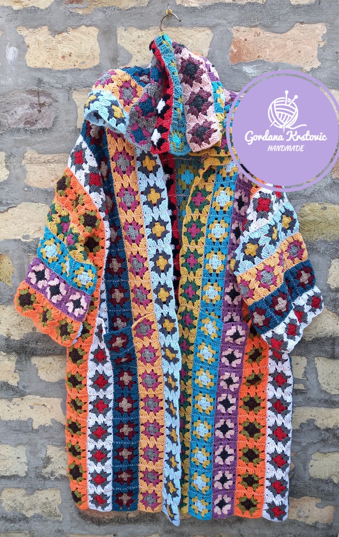 Patchwork Coat Crochet Afghan Coat Designer Clothes Crochet Cardigan ...