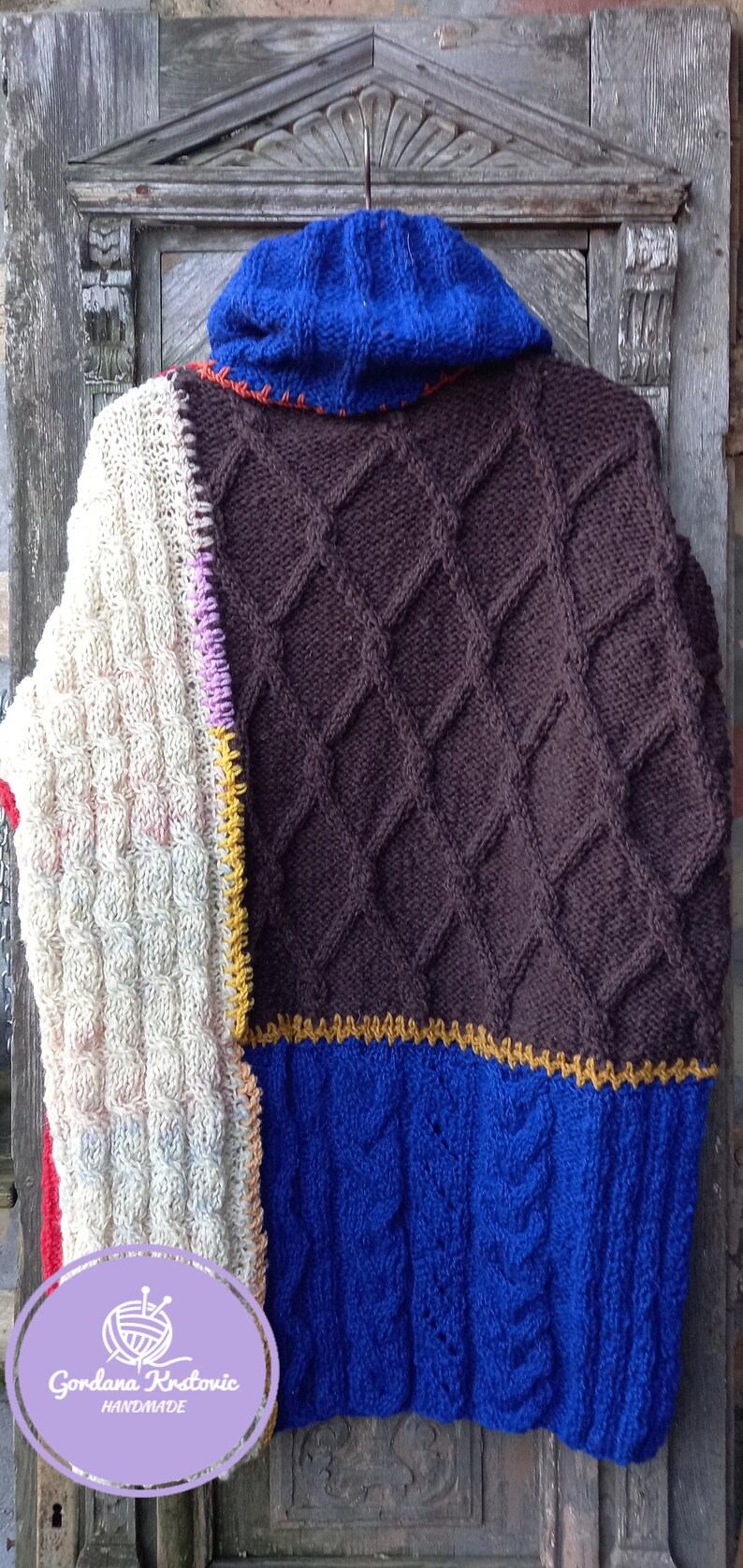 Pharaoh Chic Embroidered Patchwork Sweater Chunky Turtleneck Egyptian ...