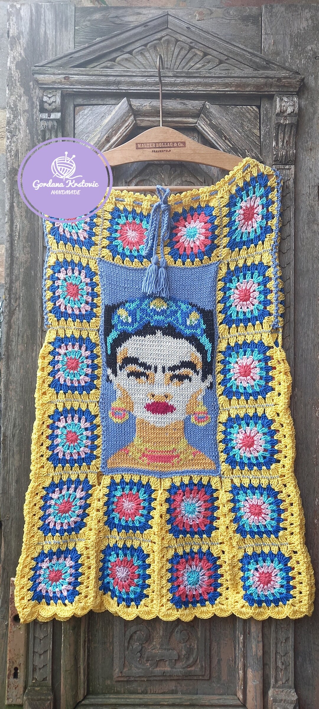 Art Wear Clothing Frida Kahlo Skirt Granny Square Patchwork Hand ...
