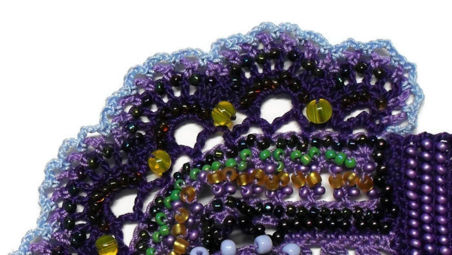 Tutorial, Pattern, Viola, Colourful, Crochet, Beaded, Cuff Bracelet ...