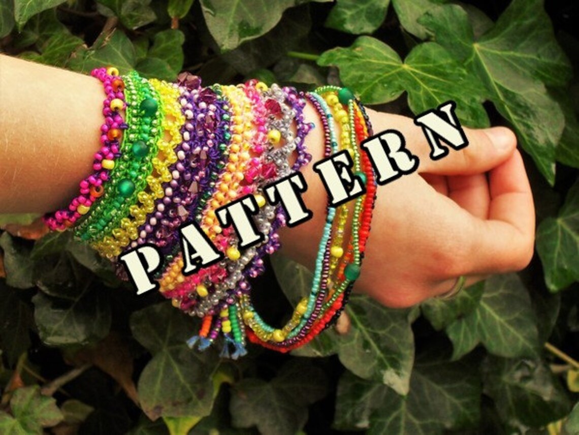 Pattern, Tutorial, Beaded Cuff Bracelet, Statement Jewelry, Crochet ...