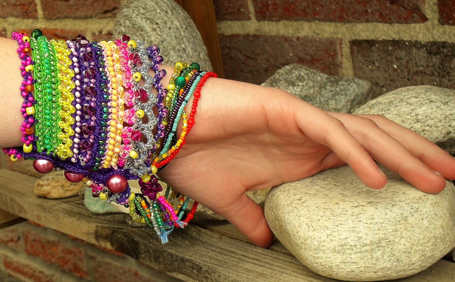 Pattern, Tutorial, Beaded Cuff Bracelet, Statement Jewelry, Crochet ...
