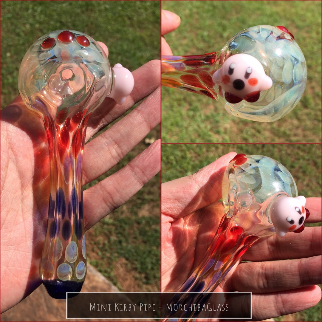 Colorful/ Fumed Mini Kirby Glass Pipe Cute Anime Gaming Collectible - Etsy