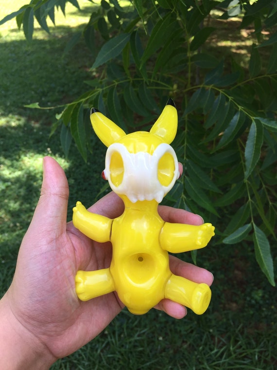 Morchiba's Skull Pika Glass Pipe Heady Cute Pokemon | Etsy