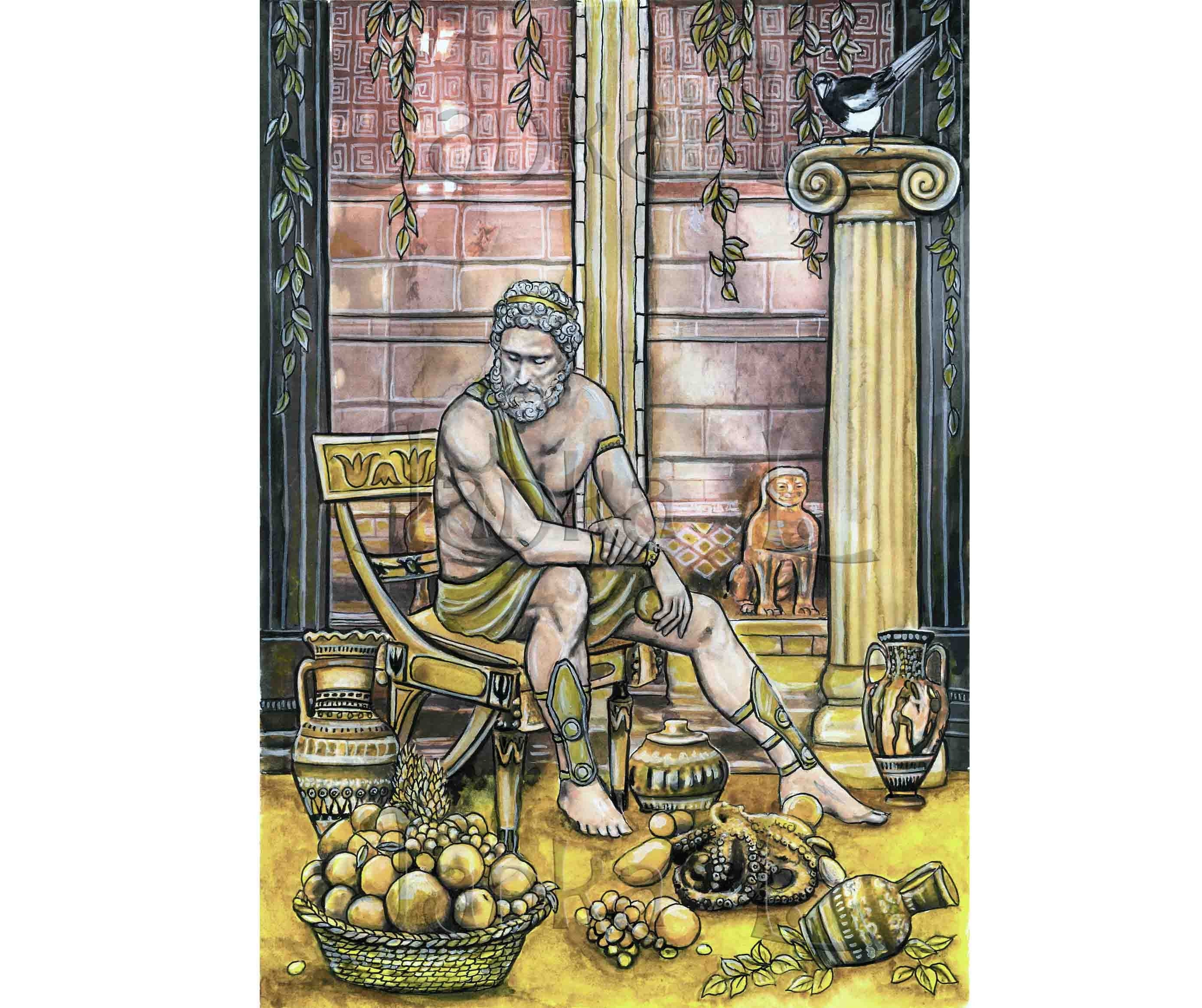 King Midas: Signed Original Watercolour Painting, Greek Mythology Art ...