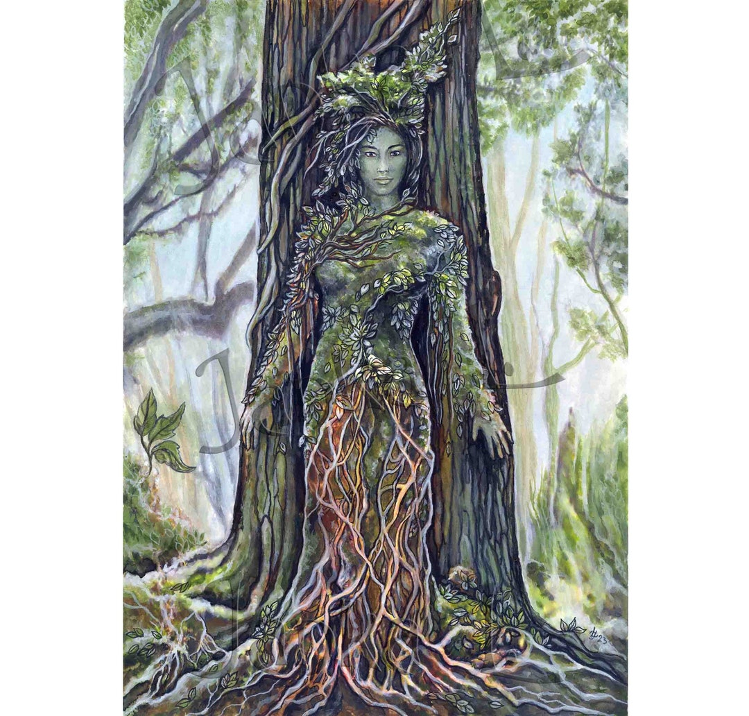 Dryad - Original Illustration, Mythology, Signed, Watercolour Painting ...