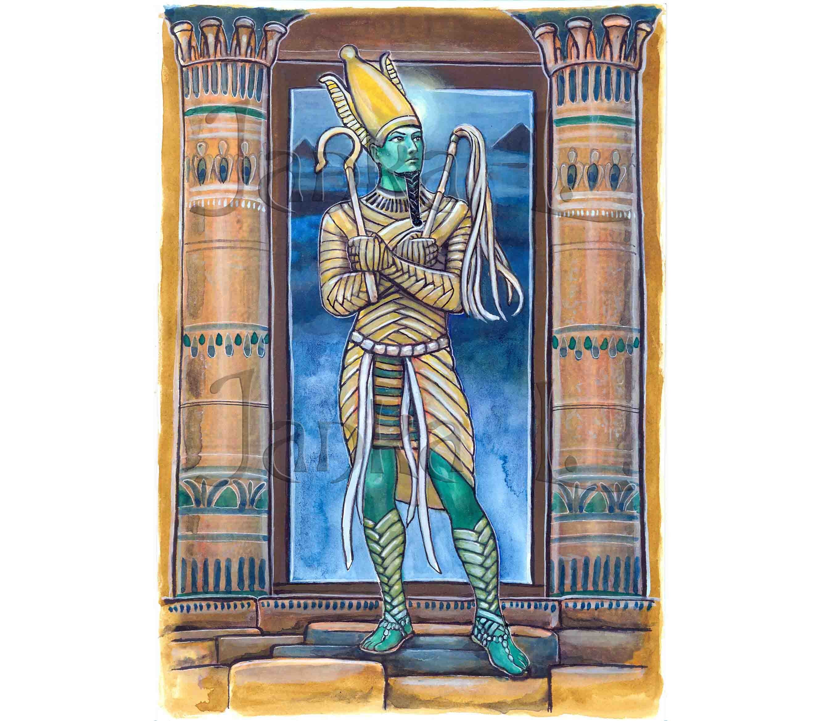 Osiris Ilustración original Egipto arte original hombre | Etsy