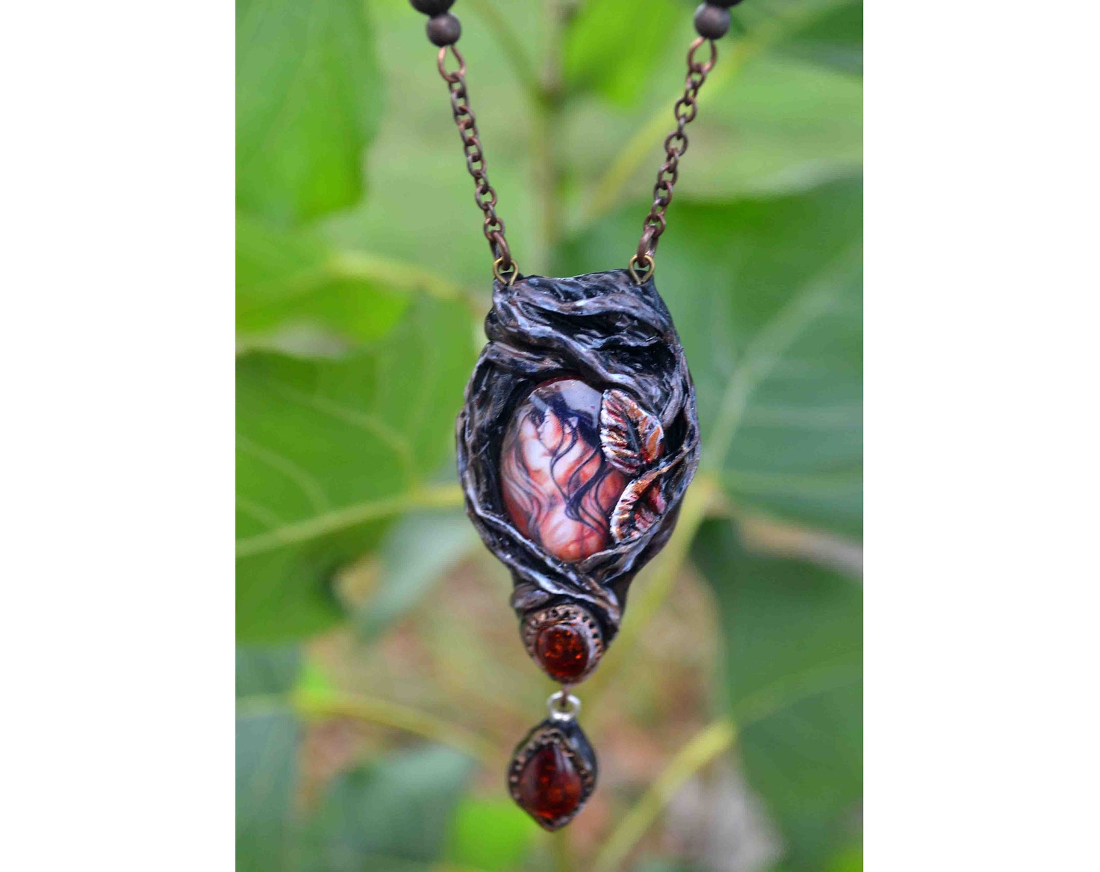 Handmade elven pendant sleeping elf fantasy jewelry tree | Etsy