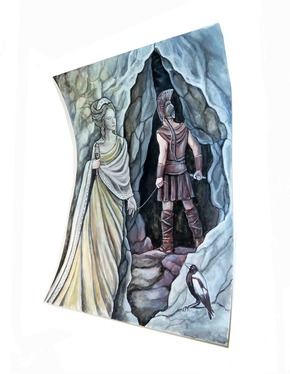 Theseus and Ariadne Original Illustration Greek Mythology - Etsy