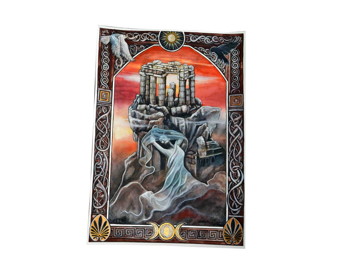 Oracle Original Illustration Greek Mythology Signed Art - Etsy