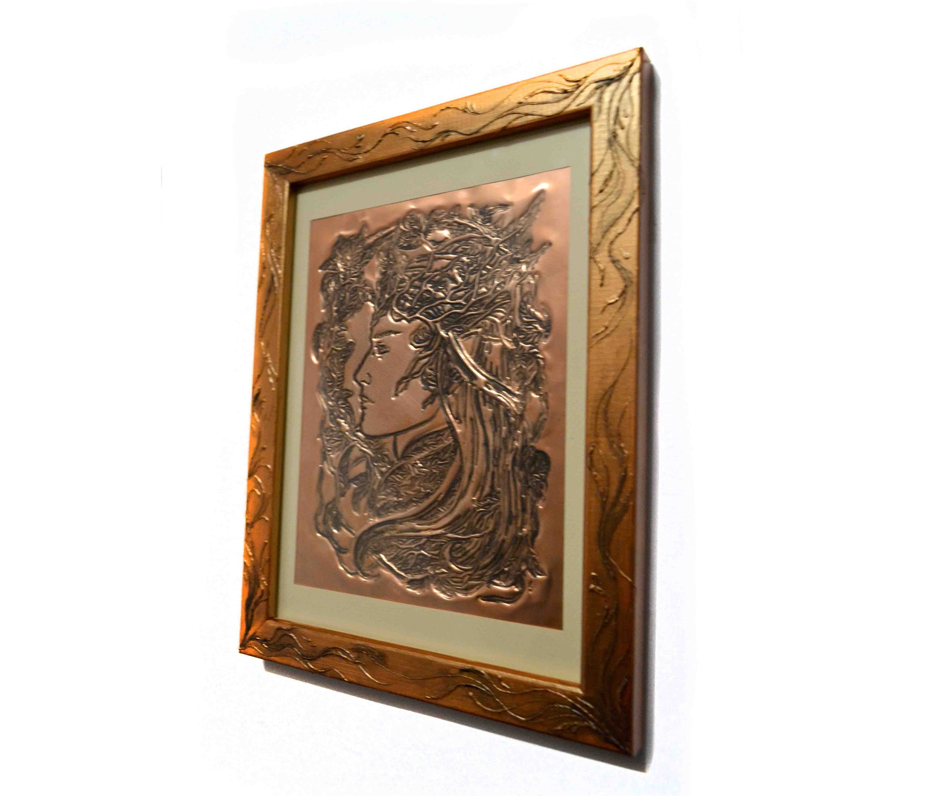 Elven king embossed portrait on copper sheet metal | Etsy