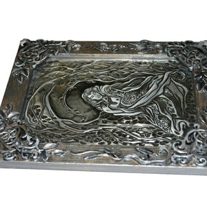 Beauty - Embossed Portrait on Silver Tone Sheet, Metal Embossing, Elven ...