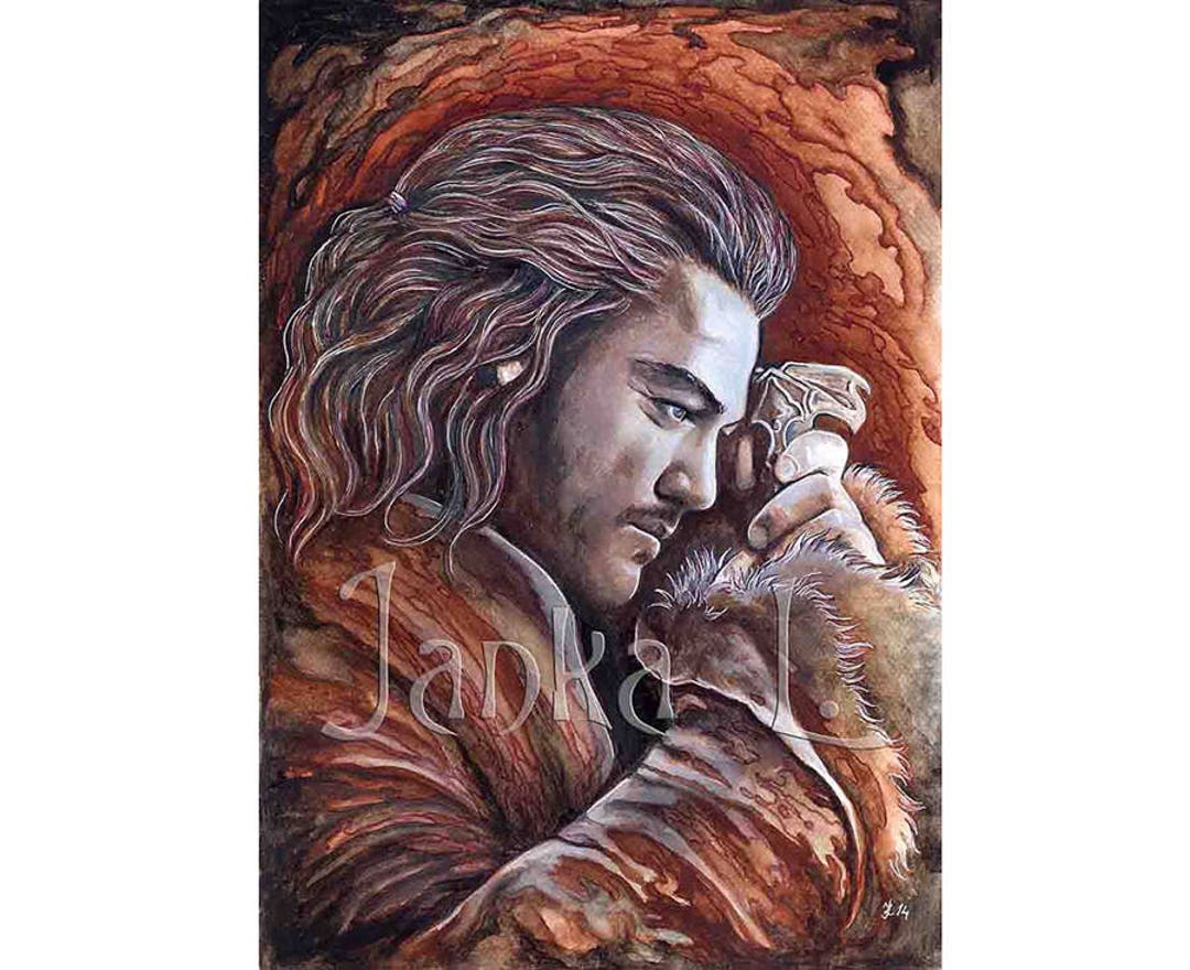 Dragon Slayer Original Painting, Fantasy Art, Warrior Portrait ...