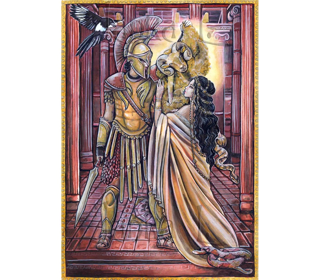 Iason and Medea Original Illustration Greek Mythology - Etsy