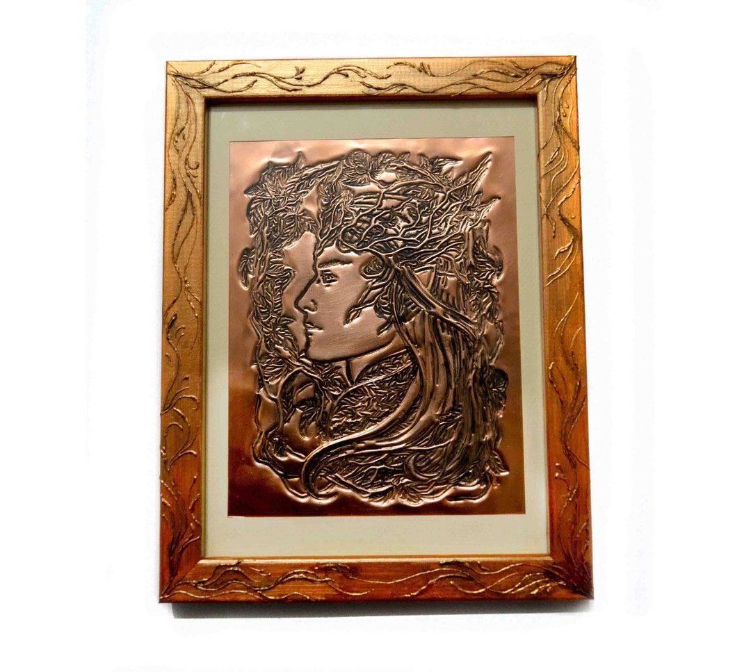 Elven King - Embossed Portrait on Copper Sheet, Metal Embossing ...