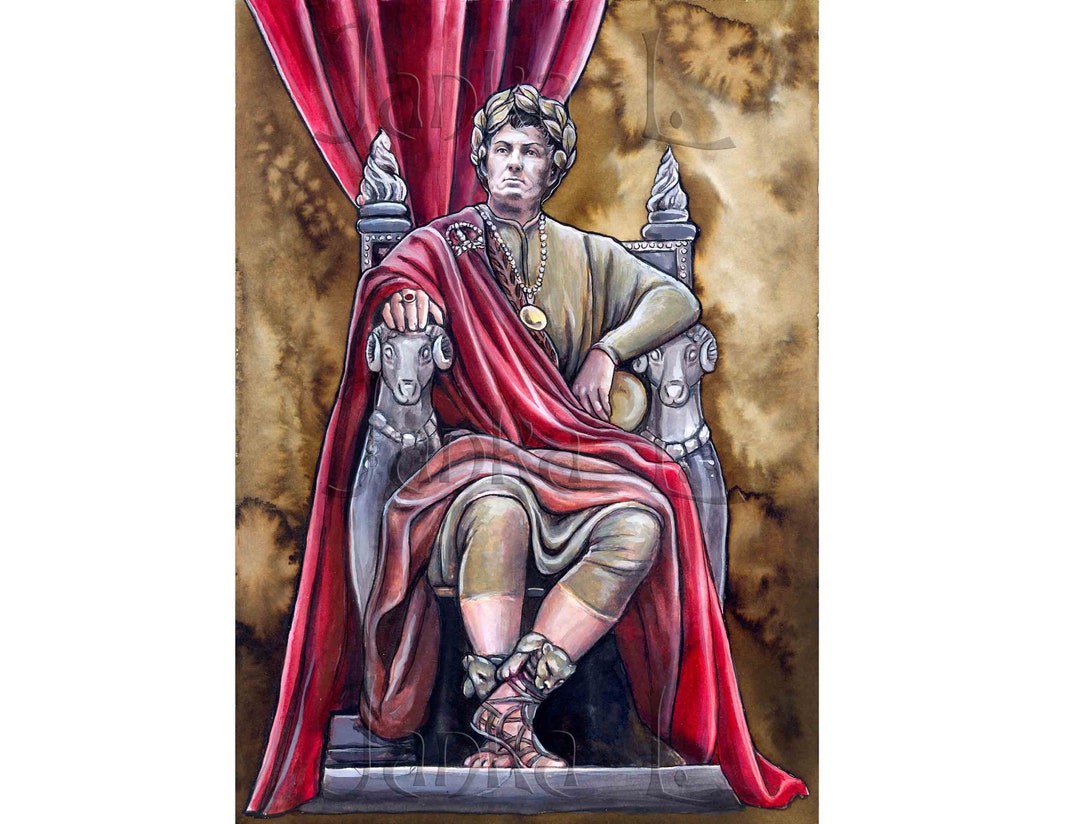 Emperor - Original Illustration, Caesar, Original Art, Man, Signed Art ...