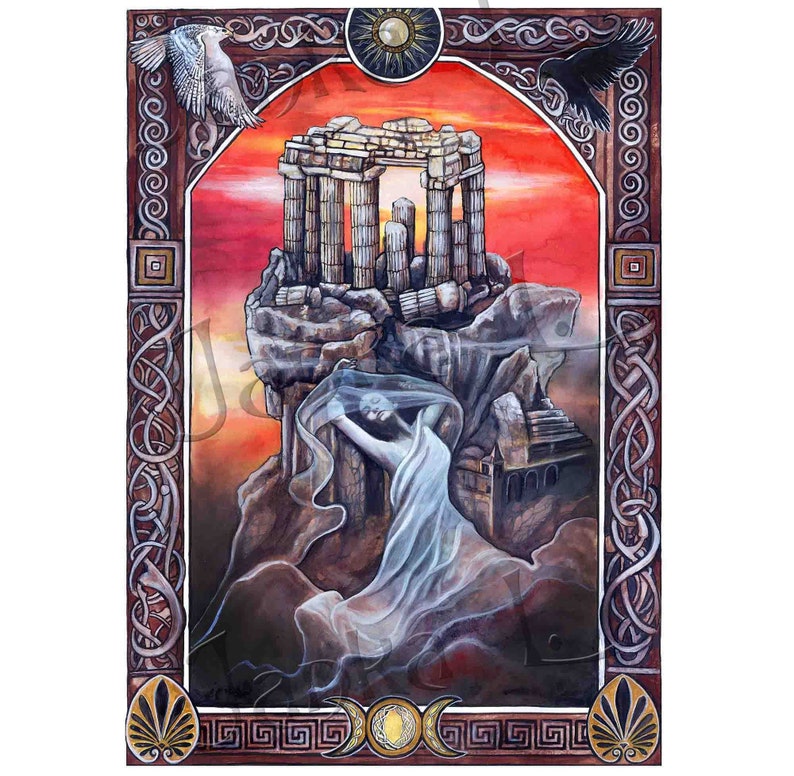 Oracle Original Illustration Greek Mythology Signed Art - Etsy