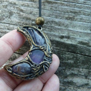 Amethyst Moon Handmade Pendant, Magic, Handmade Jewellery, Gemstone ...