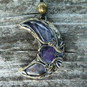 Amethyst Moon Handmade Pendant, Magic, Handmade Jewellery, Gemstone ...