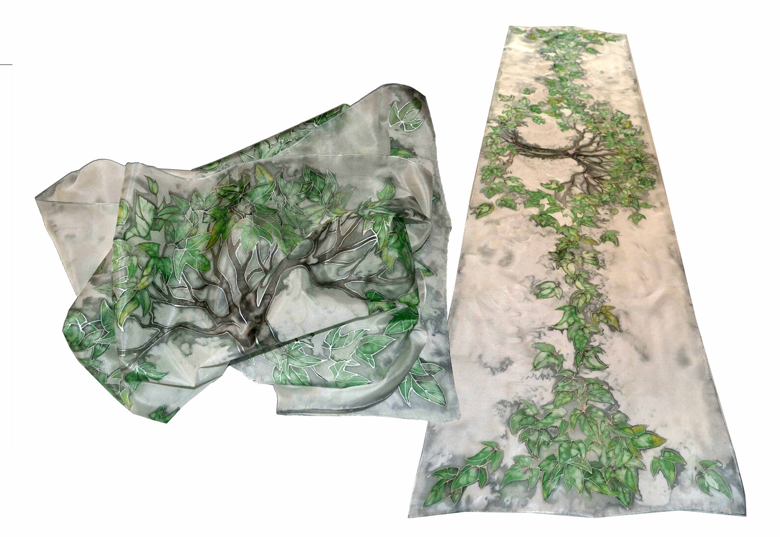 The Tree Handpainted Silk Scarf Silk Painting Elven Scarf - Etsy