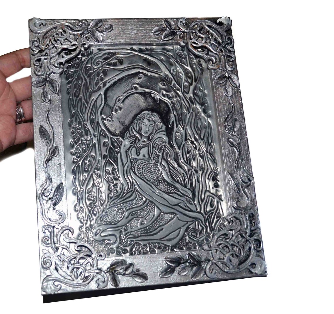 Beauty Embossed Portrait on Silver Tone Sheet Metal - Etsy