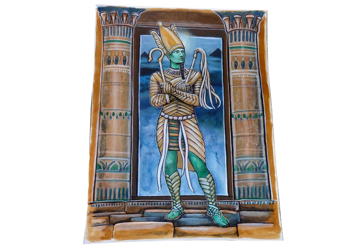 Osiris Ilustración original Egipto arte original hombre - Etsy España
